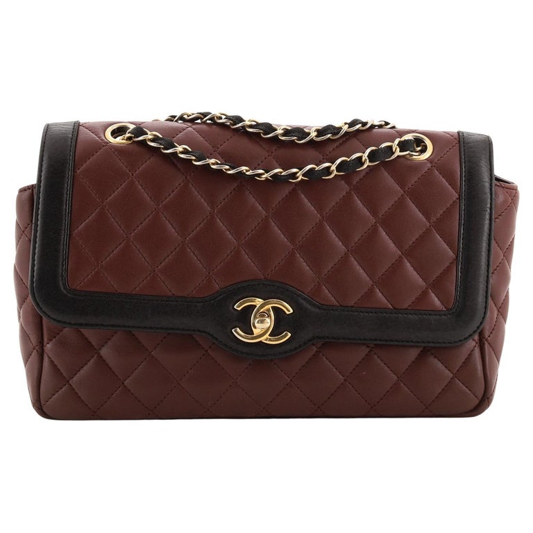 Chanel Two Tone Flap Bag Quilted Lambskin Medium at 1stDibs