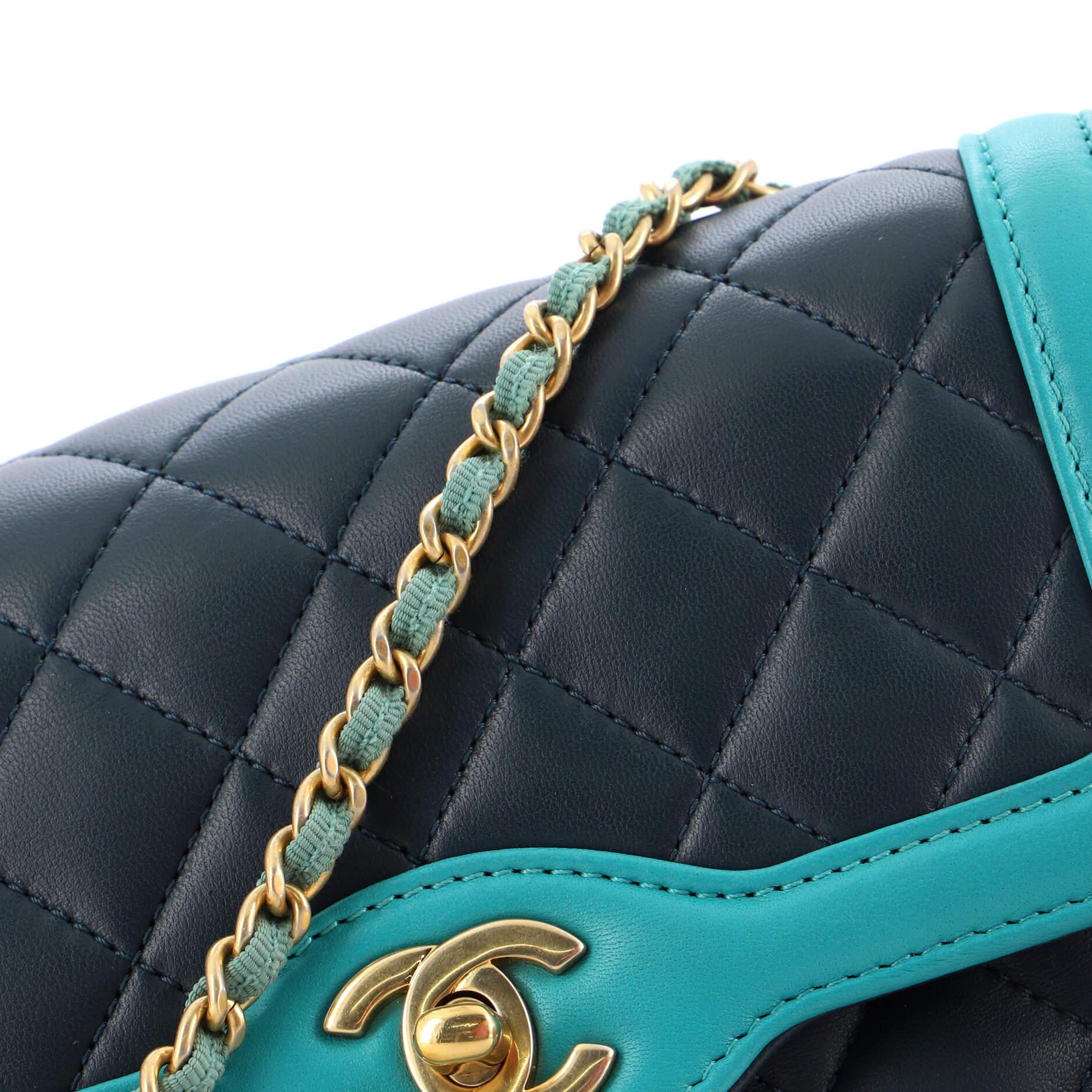 Chanel Two Tone Flap Bag Quilted Lambskin Mini For Sale at 1stDibs