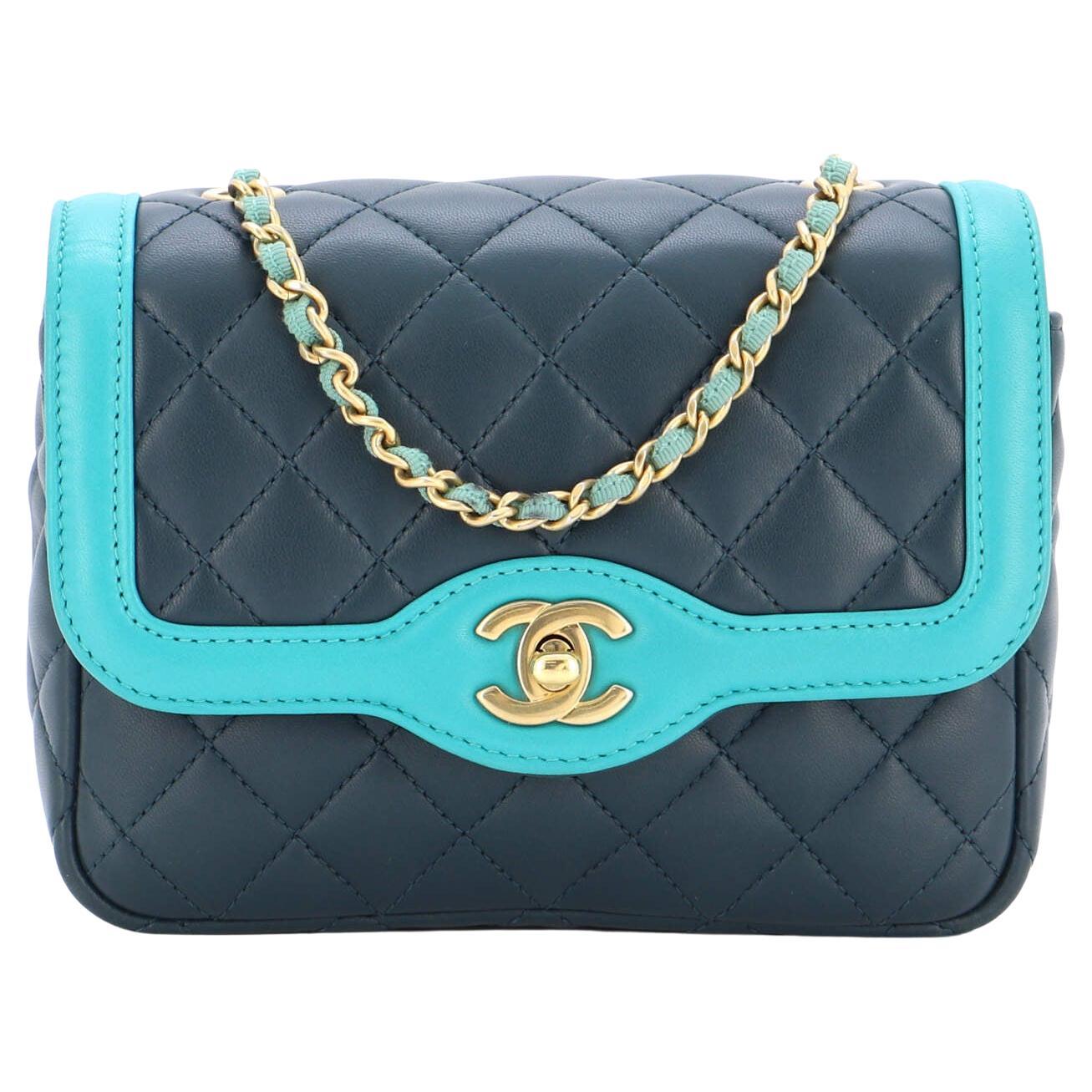 Chanel Two Tone Flap Bag Quilted Lambskin Mini For Sale at 1stDibs