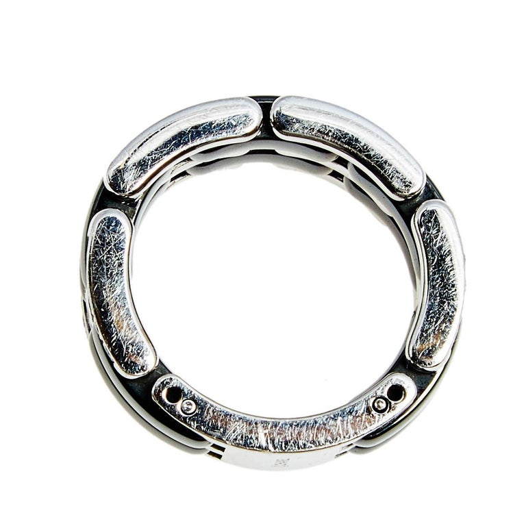 Chanel Ultra Diamond Black Ceramic 18k White Gold Band Ring Size 50 For ...
