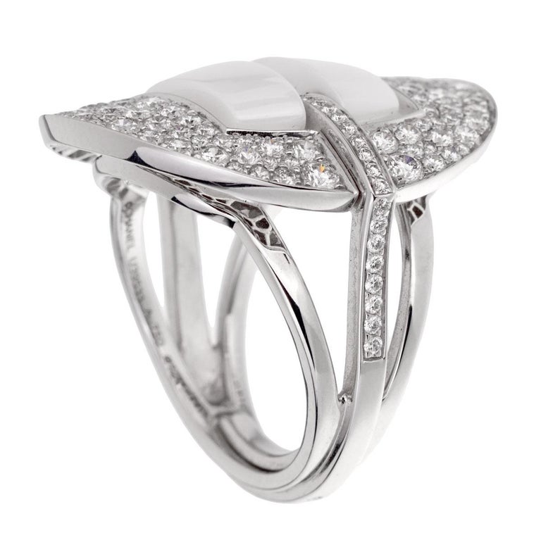 Chanel Ultra Diamond White Gold Ceramic Ring For Sale at 1stDibs