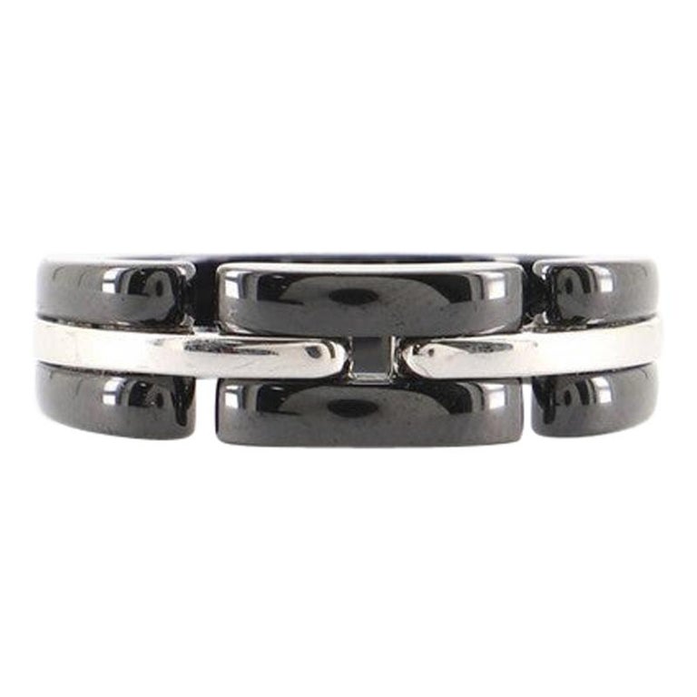 Chanel Ultra Link Ring 18K White Gold with Diamonds and Ceramic Large ...
