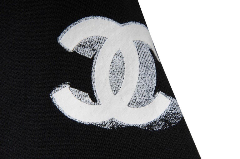 Chanel Unisex 21S Embroidered CC Logo Print Polo Shirt XL M Black White ...