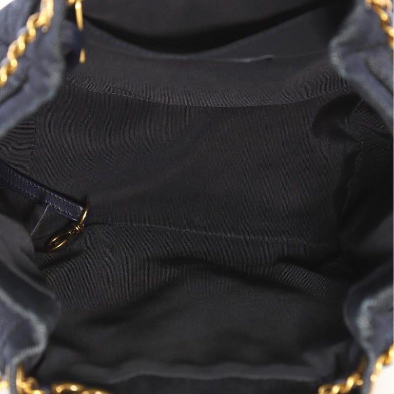 Chanel Urban Spirit Drawstring Bag Quilted Denim Small at 1stDibs