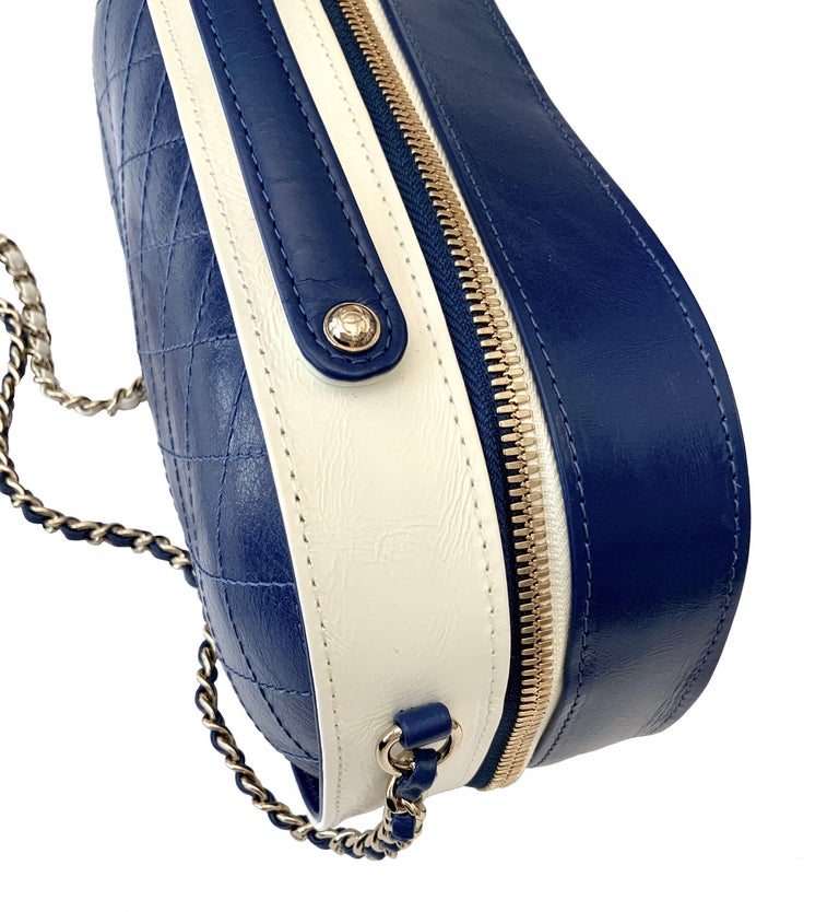 Chanel Vanity Case Blue and White Crumpled Calfskin Bag at 1stDibs