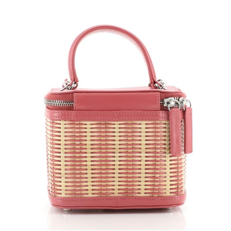 Chanel Vanity Case Rattan and Calfskin Small at 1stDibs