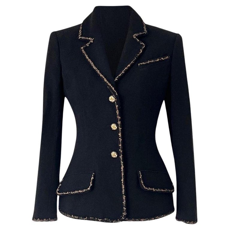 Chanel Venice Collection Little Black Jacket For Sale at 1stDibs