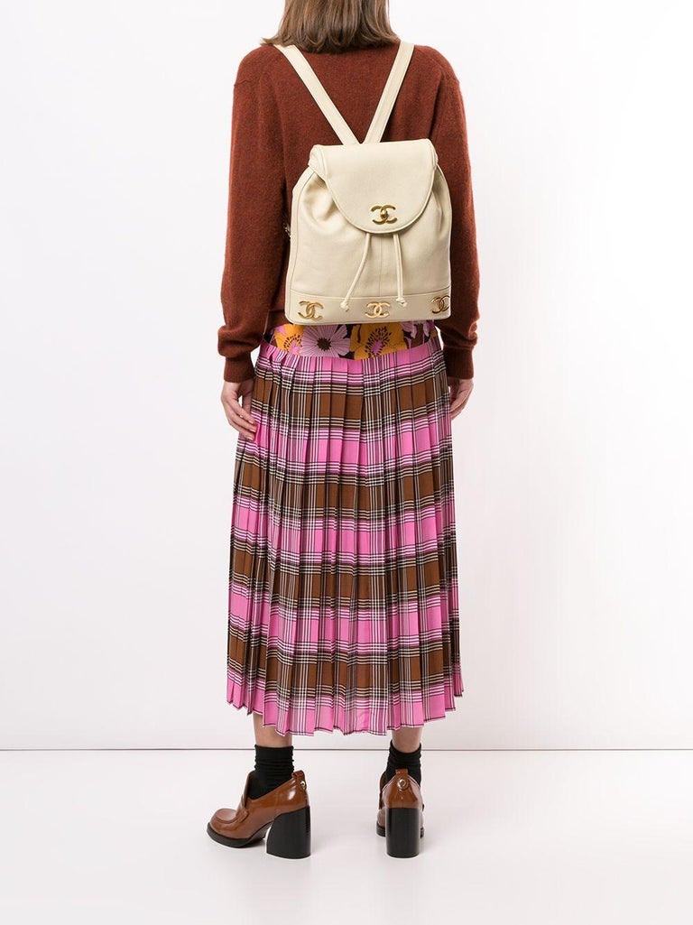 chanel cream backpack