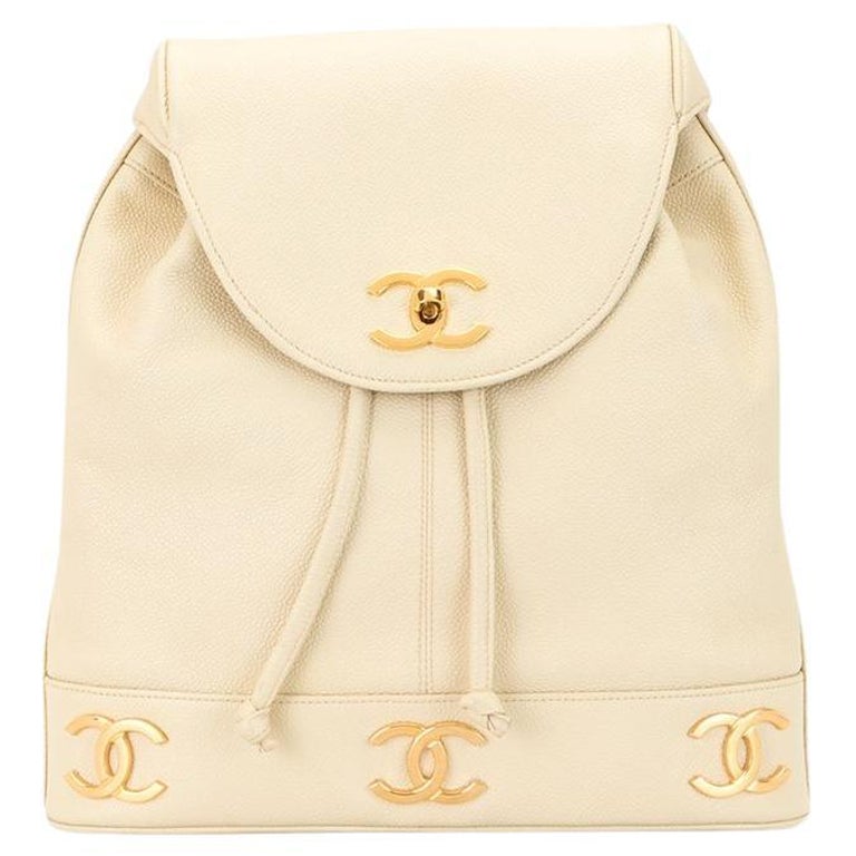 chanel cream backpack