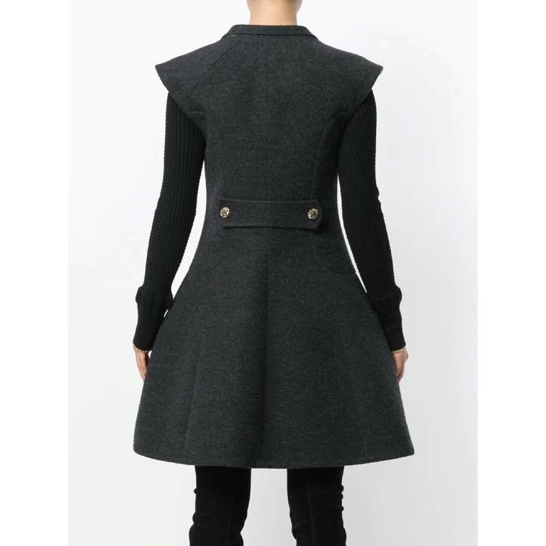Chanel Vintage 2000s dark grey mid-length vest-overcoat dress For Sale ...