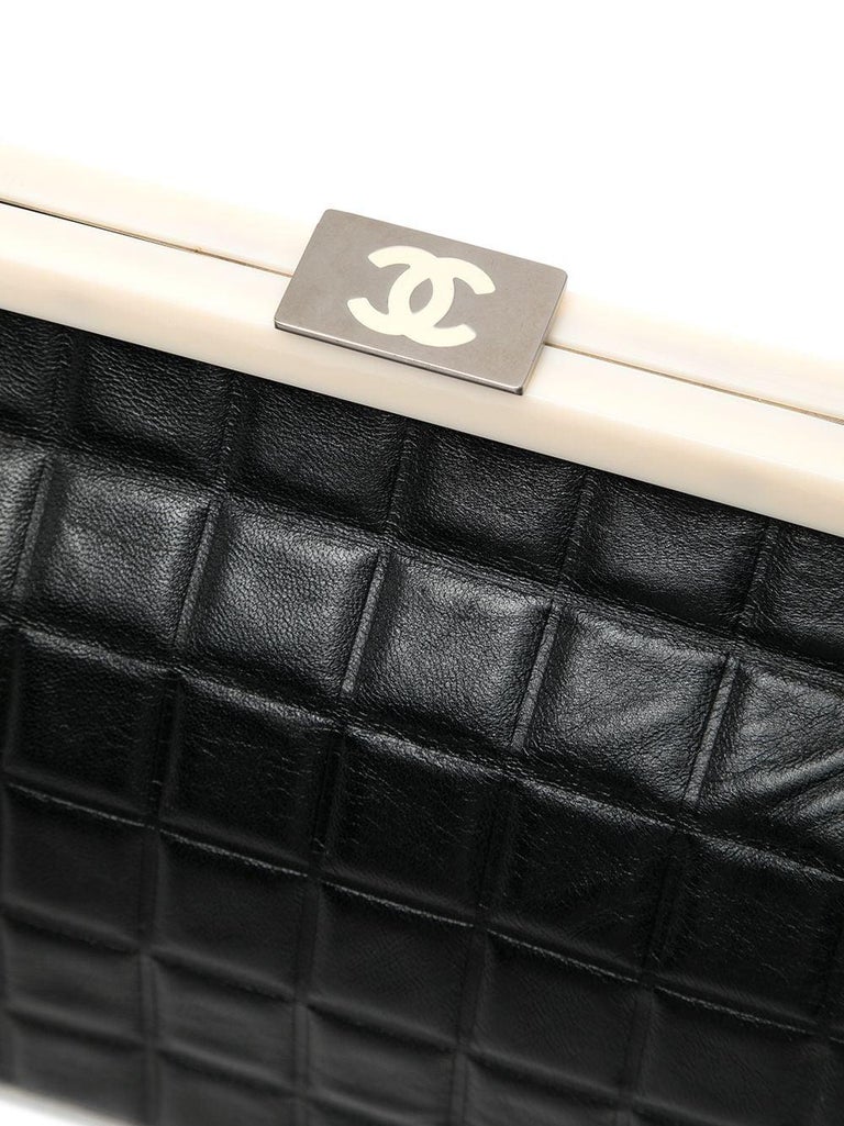 Chanel Vintage 2001 Lambskin Square Embossed Frame Satchel Bag For Sale ...