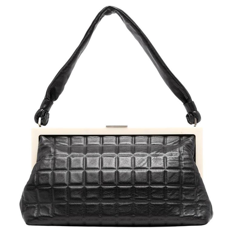 Chanel Vintage 2001 Lambskin Square Embossed Frame Satchel Bag For Sale ...