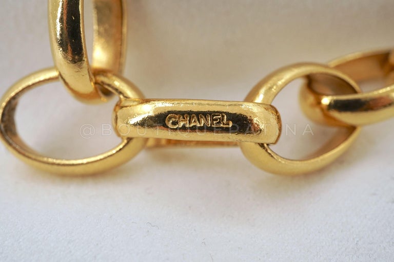 Chanel Vintage 80s Cutout Long Chain Logo Necklace 65645 For Sale at ...