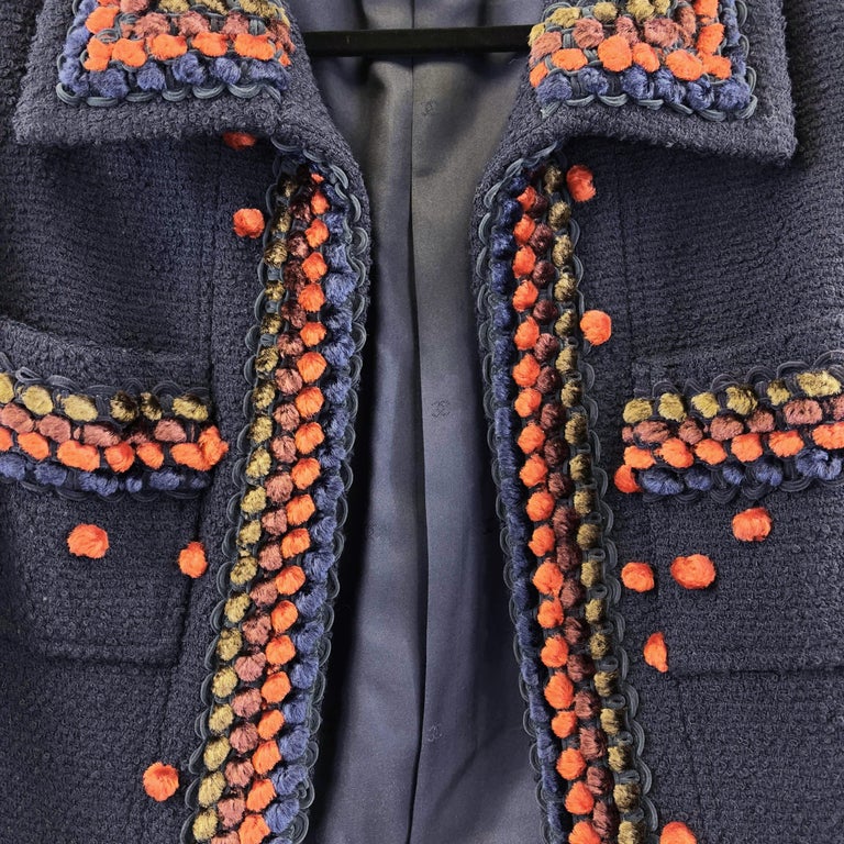 CHANEL- Vintage 90s 97A Boucle Jacket and Pant Set - Navy Blue - 42 US ...