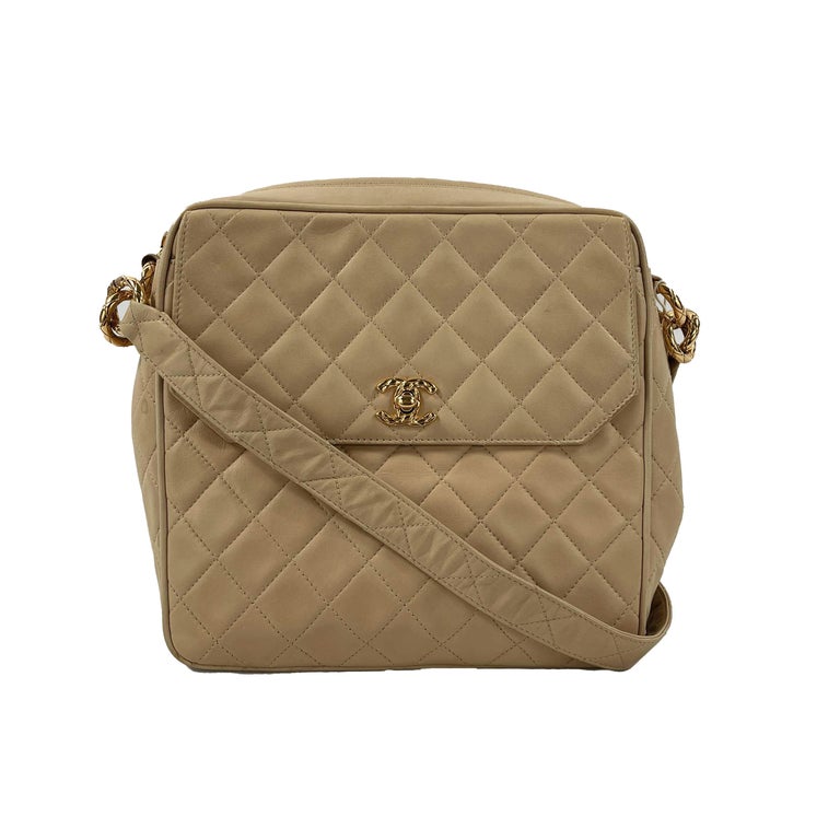 CHANEL Vintage 90s Square Front Pocket Camera CC Small Crossbody ...