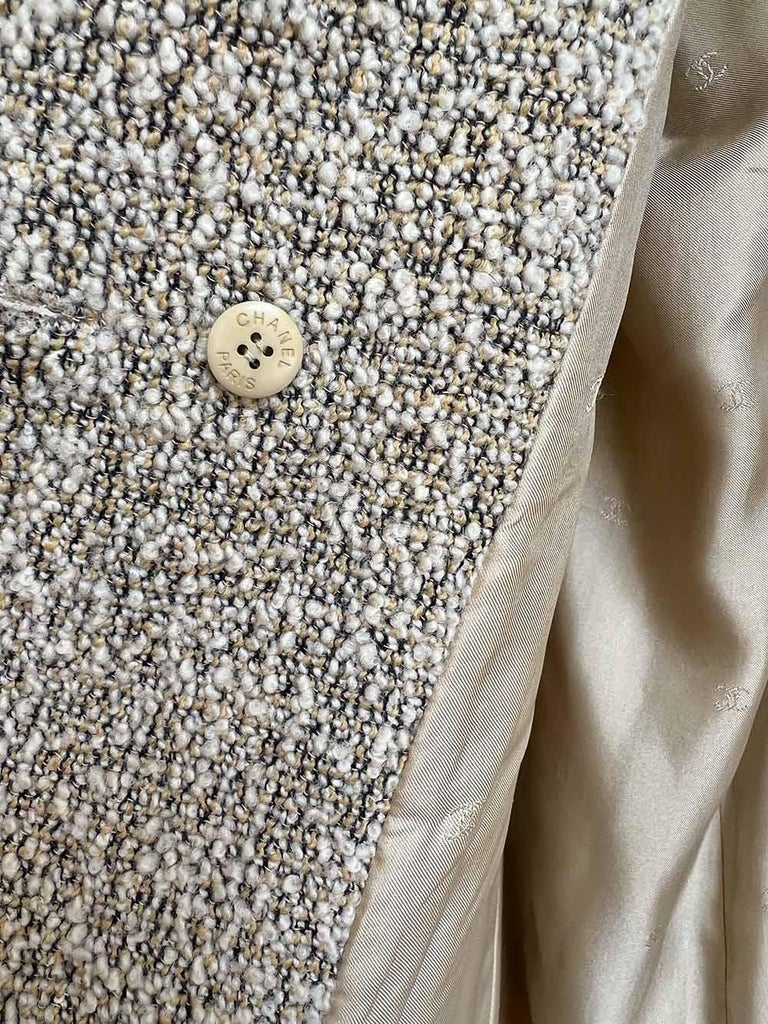 Chanel Vintage Beige Tweed Jacket, France, 1990s For Sale at 1stDibs