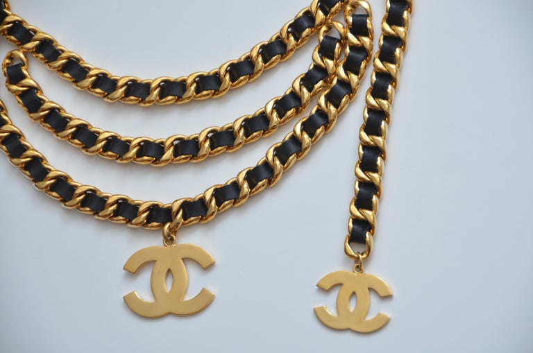 CHANEL Vintage Belt Double Chain With Large CC Mint at 1stDibs | chanel ...