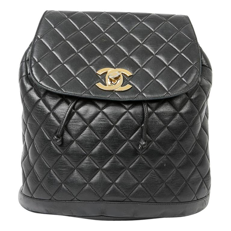 CHANEL Vintage Black Leather Backpack at 1stDibs | vintage chanel ...