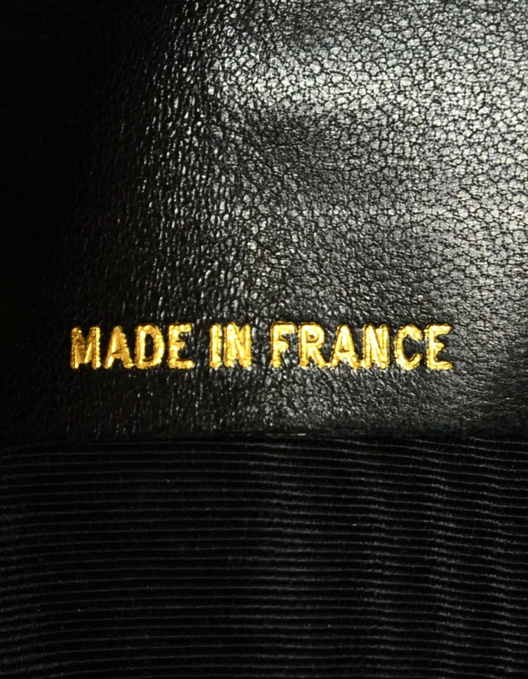 Chanel Vintage Black Leather Quilted Checkbook Cover/Wallet For Sale at ...