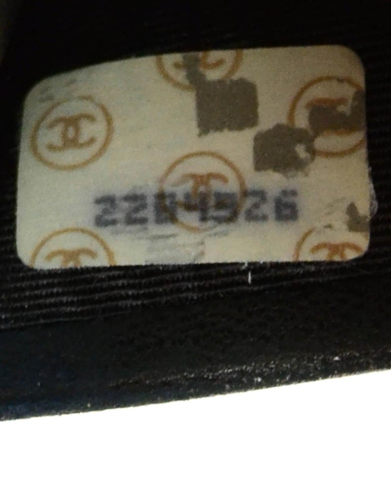 Chanel Vintage Black Leather Quilted Checkbook Cover/Wallet For Sale at ...