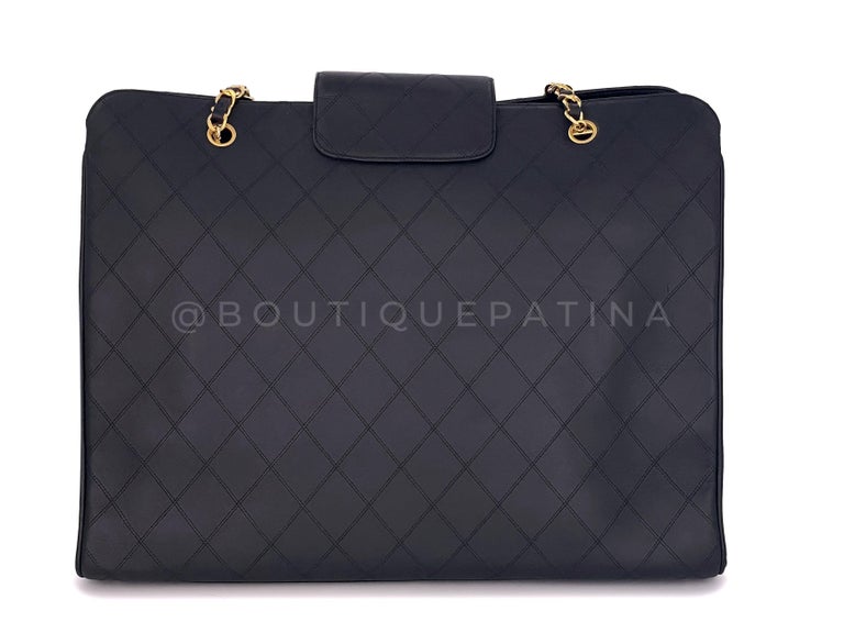 Chanel Vintage Black Quilted Supermodel XL Weekender Tote Bag 24k GHW ...