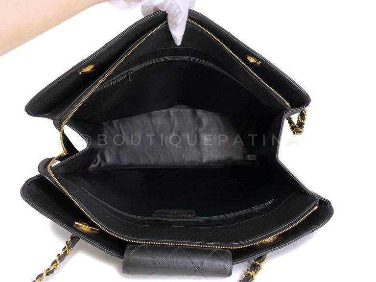 Chanel Vintage Black Quilted Supermodel XL Weekender Tote Bag 24k GHW ...