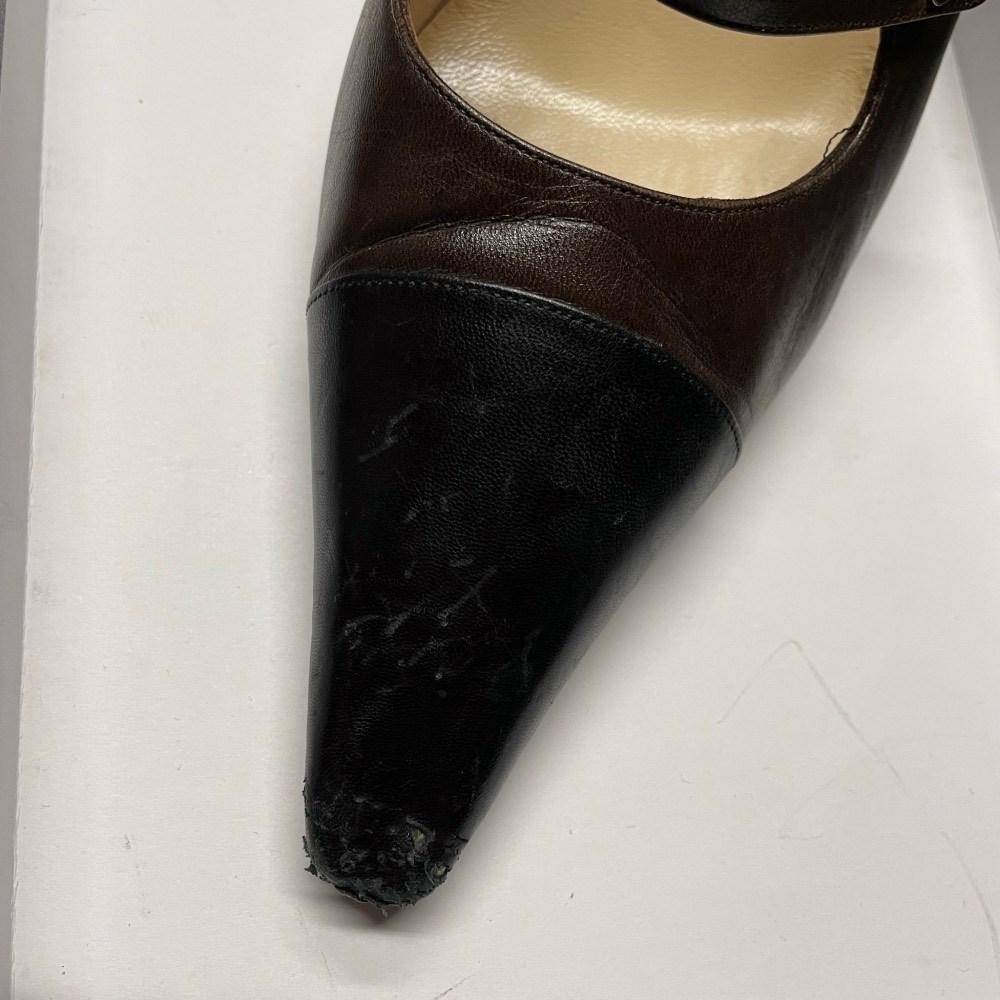 Chanel Vintage brown 2000s leather décolleté For Sale at 1stDibs