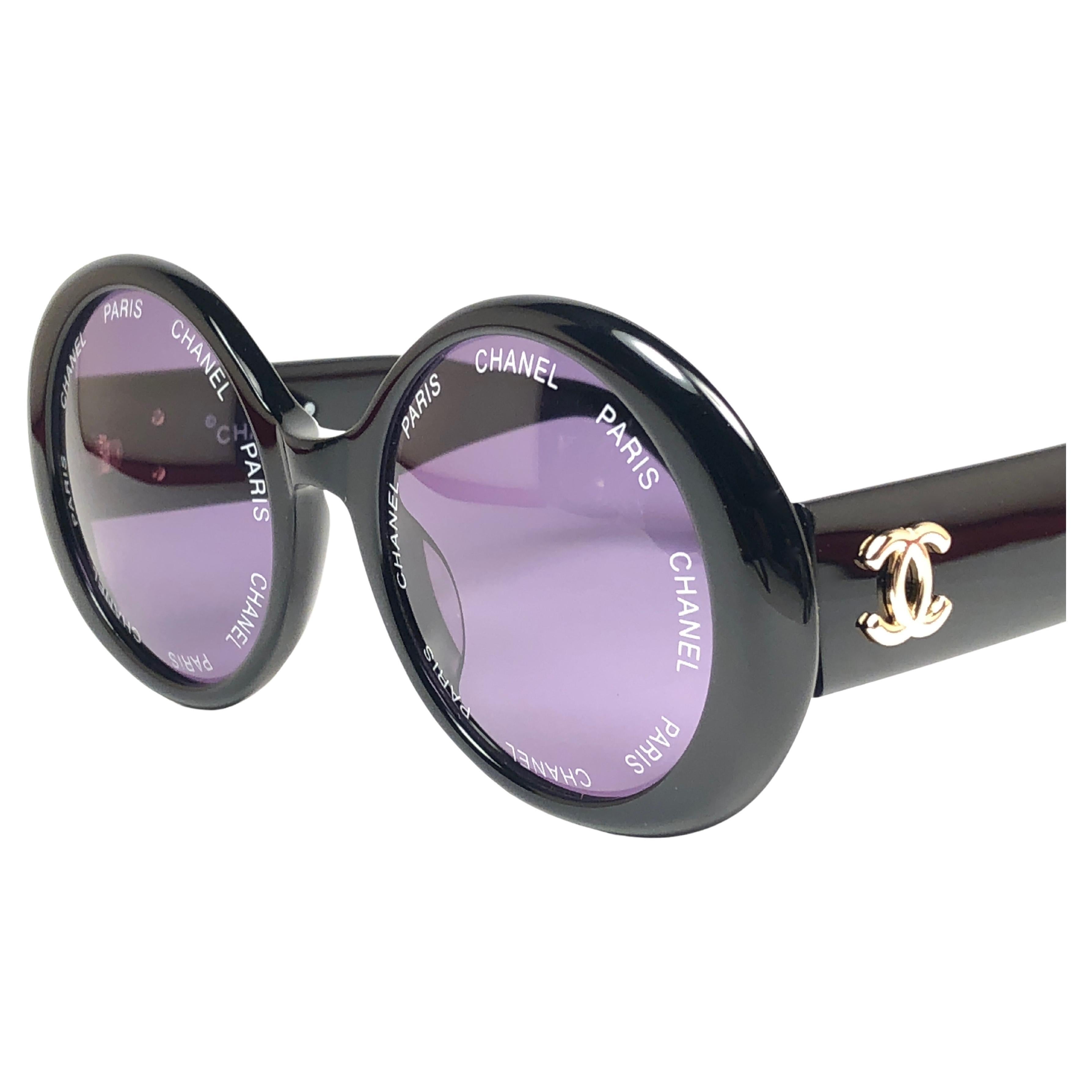 Chanel Vintage Round "Chanel Paris" Made In Italy White Sunglasses at ...