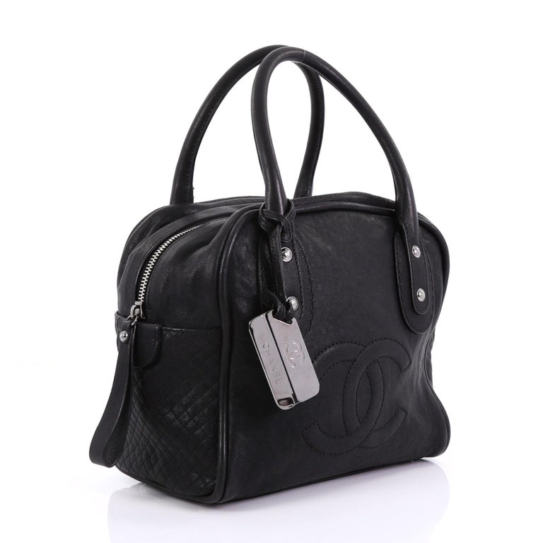 Chanel Vintage CC Bowler Bag Quilted Leather Medium at 1stDibs | chanel ...