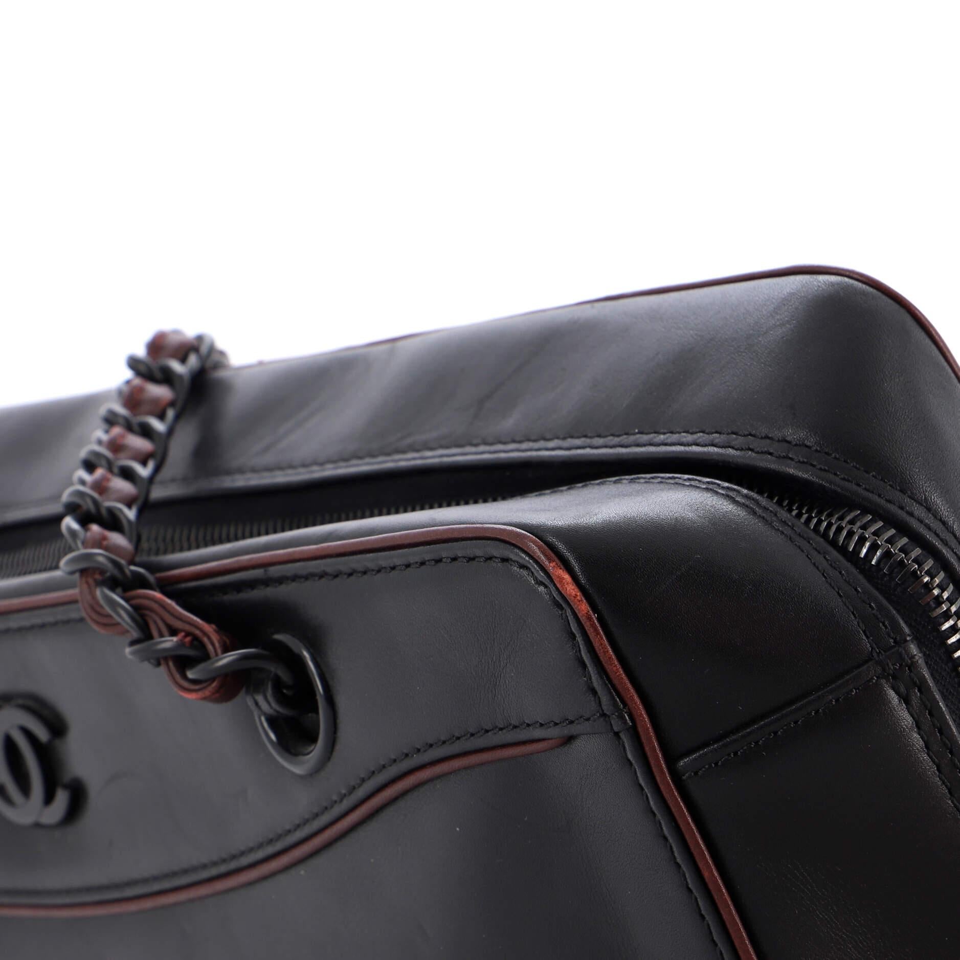 Chanel Vintage CC Camera Bag Leather Large For Sale at 1stDibs