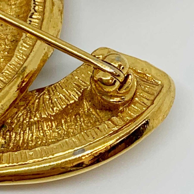 CHANEL Vintage CC Pin Brooch With Quilted Effect at 1stDibs