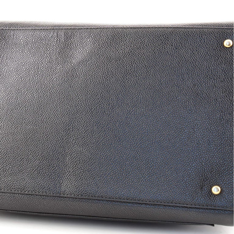 Chanel Vintage CC Zip Square Shoulder Bag Caviar Large For Sale at 1stDibs