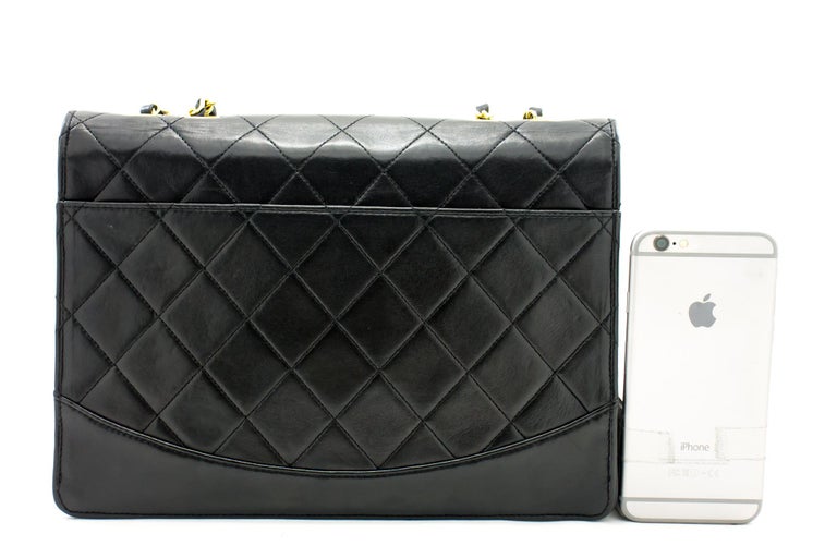 CHANEL Vintage Classic Chain Shoulder Bag Black Flap Quilted Lamb For ...