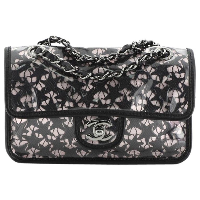 Chanel Vintage Classic Single Flap Bag PVC Over Lace Mini at 1stDibs
