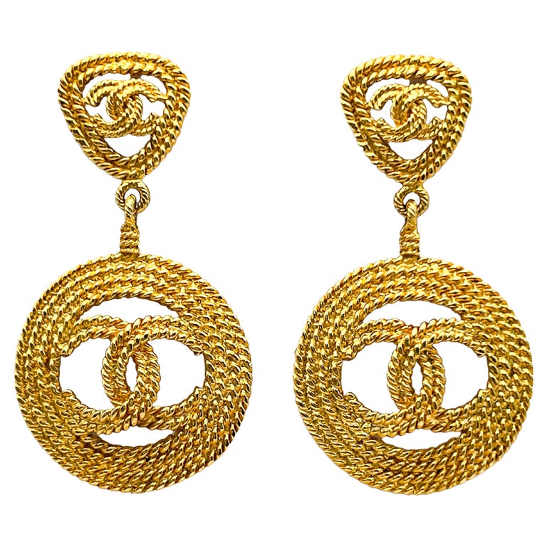 Chanel Vintage Collection 28 Rope Weave CC Drop Statement Earrings ...