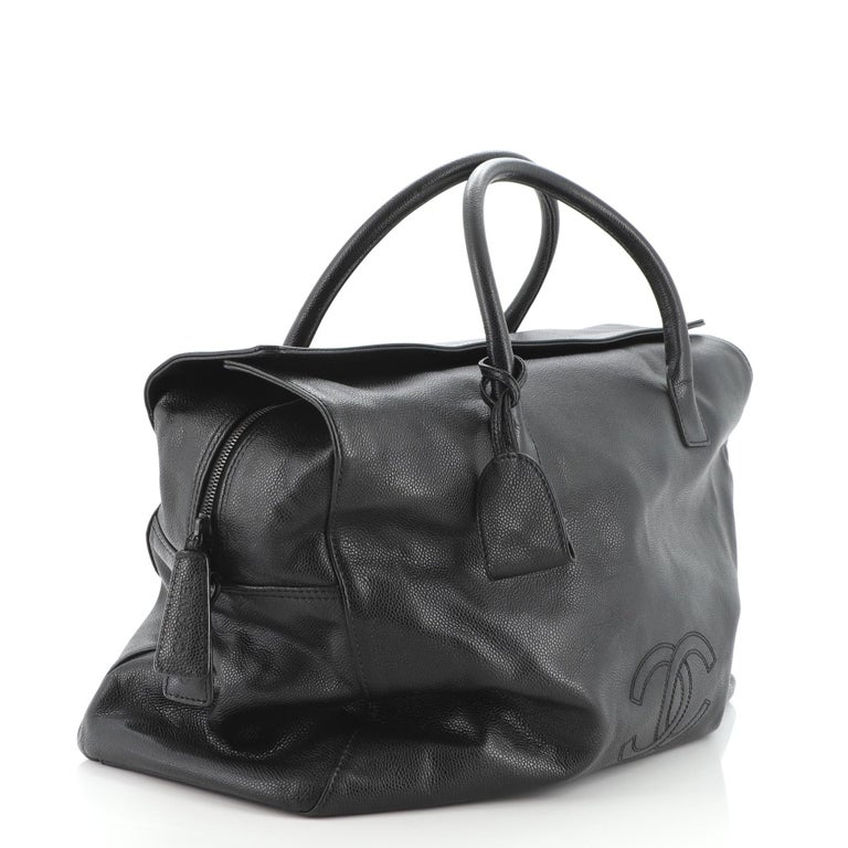 Chanel Vintage Convertible Timeless Compartment Weekender Bag Caviar ...