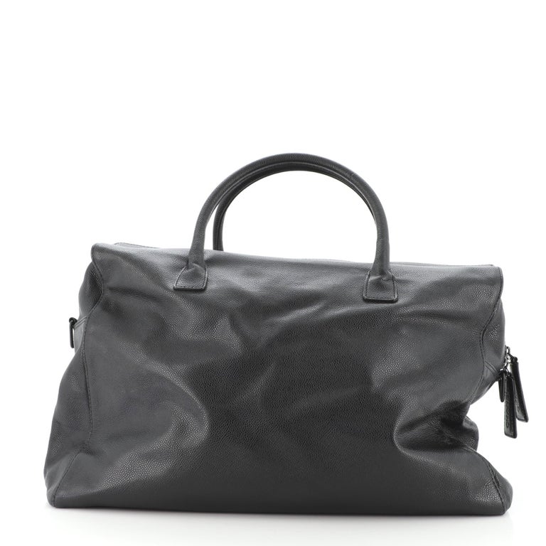 Chanel Vintage Convertible Timeless Compartment Weekender Bag Caviar ...