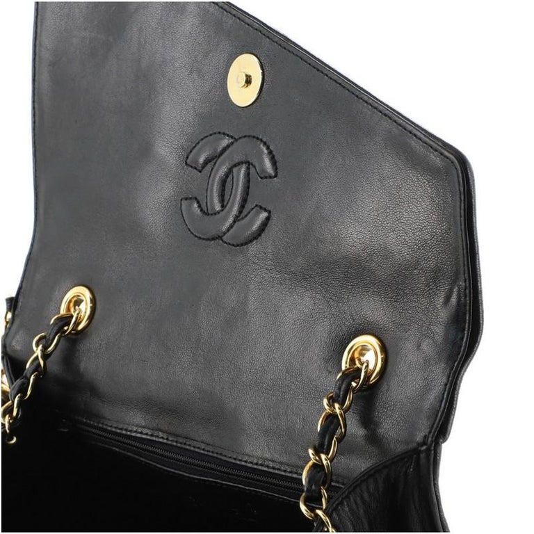 Chanel Vintage Crossover Flap Bag Quilted Lambskin Small at 1stDibs