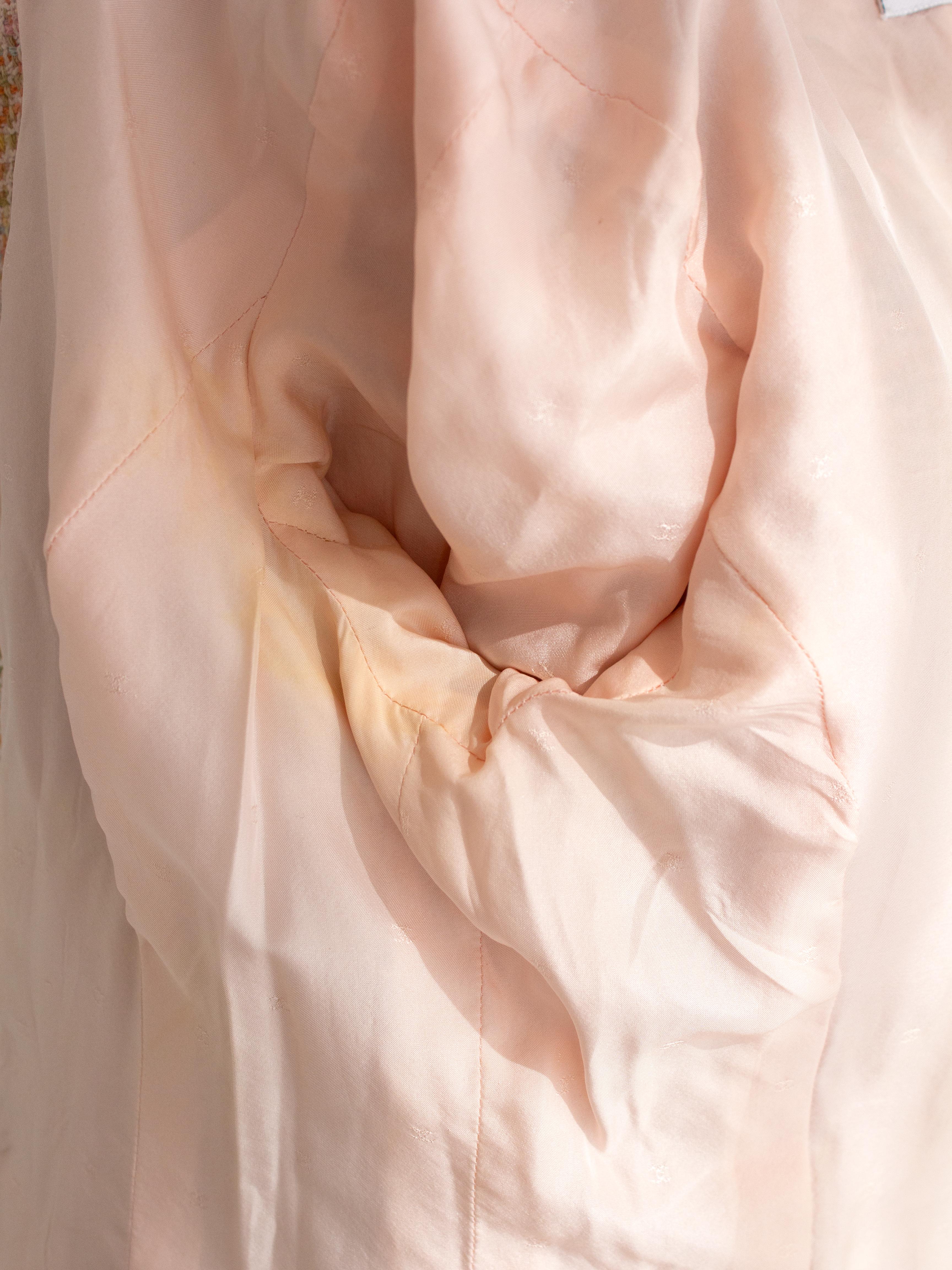 Chanel Vintage Cruise 1994 Multicolor Pastel Pink Orange 94C Tweed Jacket For Sale at 1stDibs