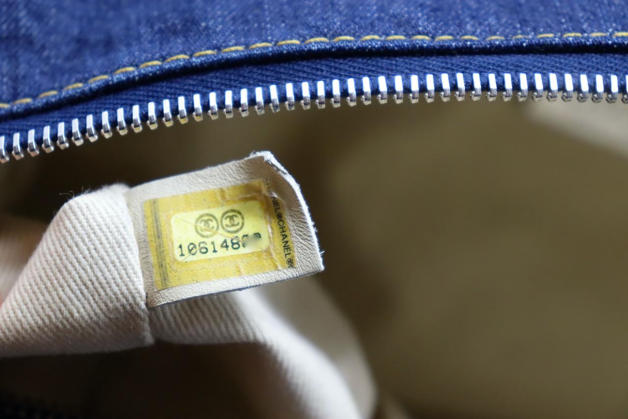 CHANEL Vintage Denim Bowler Tote Bag For Sale at 1stDibs