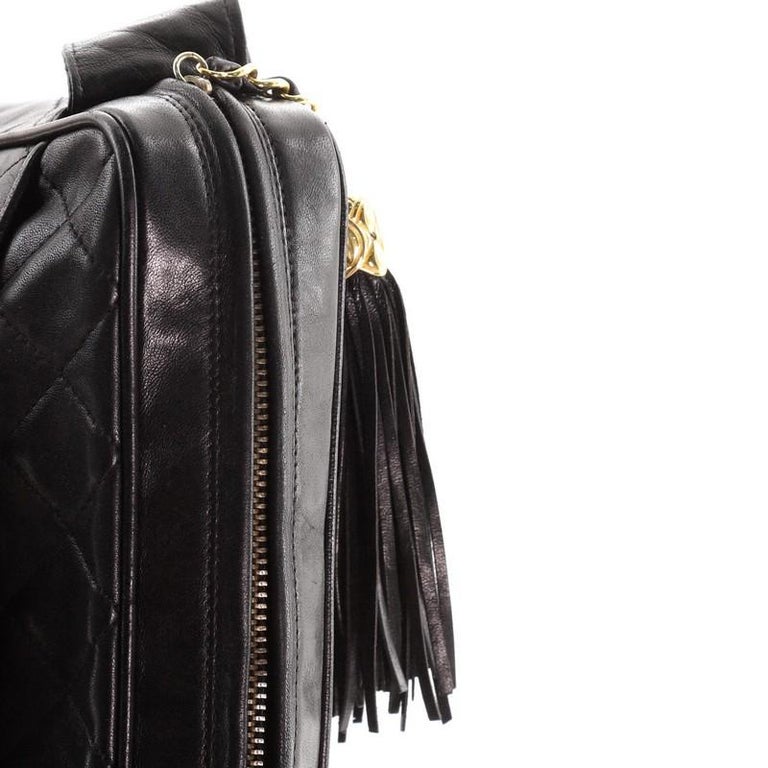 Chanel Vintage Diamond CC Camera Bag Quilted Lambskin Large at 1stDibs