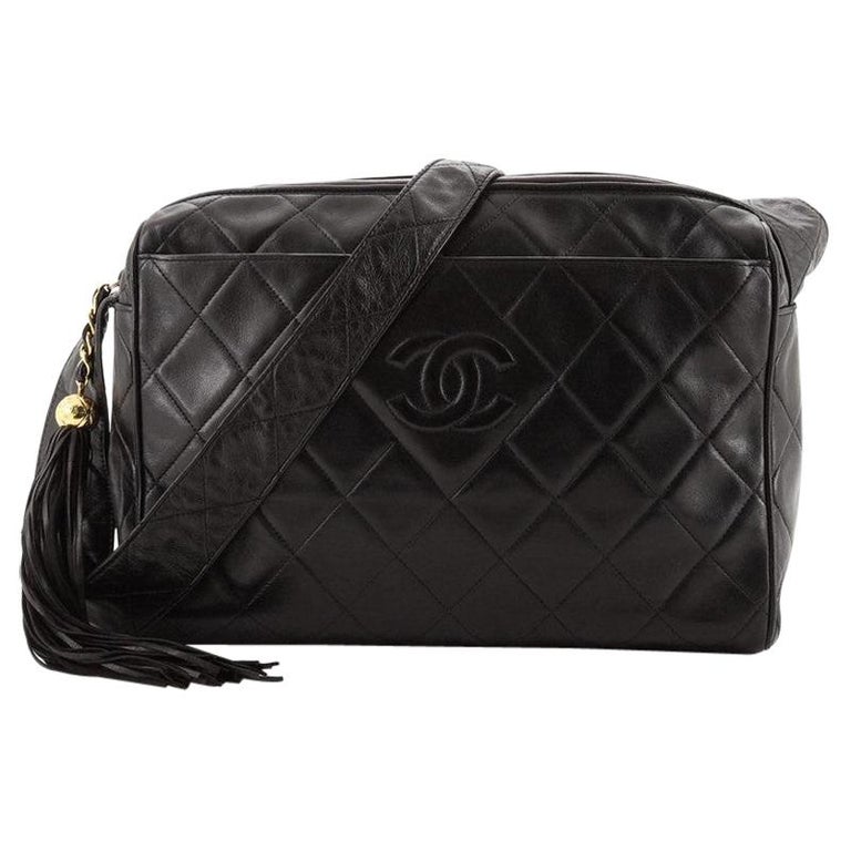 Chanel Vintage Diamond CC Camera Bag Quilted Lambskin Large at 1stDibs