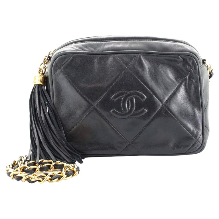 Chanel Vintage Diamond CC Camera Bag Quilted Leather Mini at 1stDibs