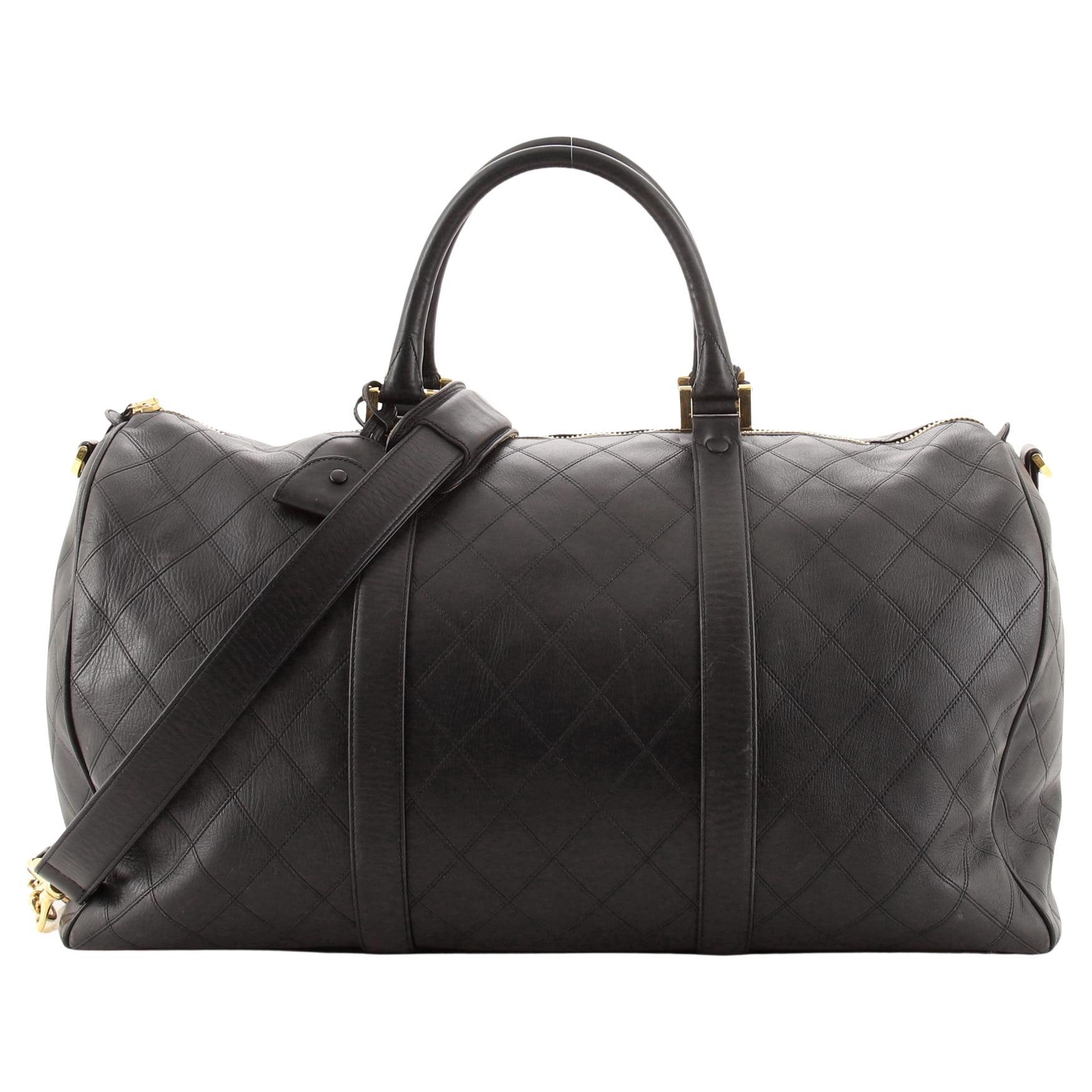 Chanel Vintage Supermodel Weekender Bag Quilted Leather Large at 1stDibs