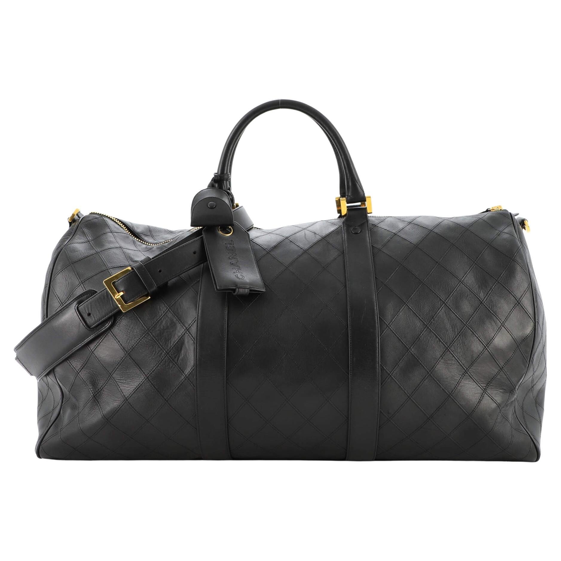 Chanel Vintage Supermodel Weekender Bag Quilted Leather Large at 1stDibs