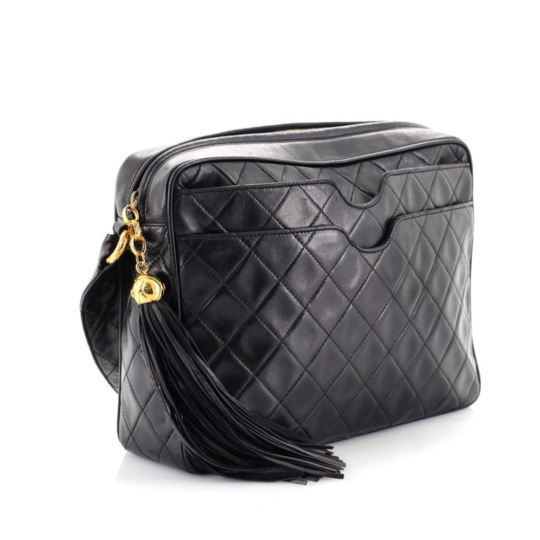 Chanel Vintage Double Slit Pocket Camera Bag Quilted Lambskin Medium ...