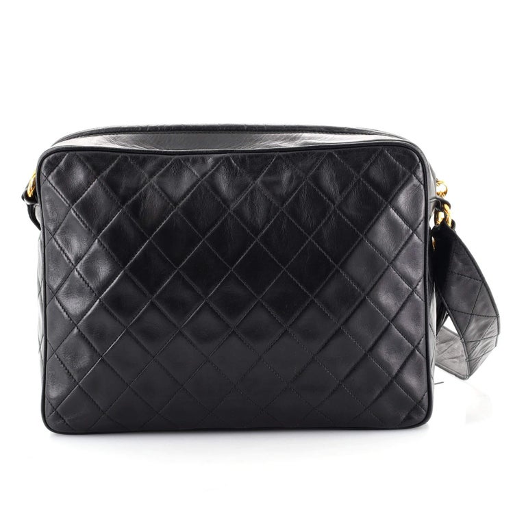 Chanel Vintage Double Slit Pocket Camera Bag Quilted Lambskin Medium ...