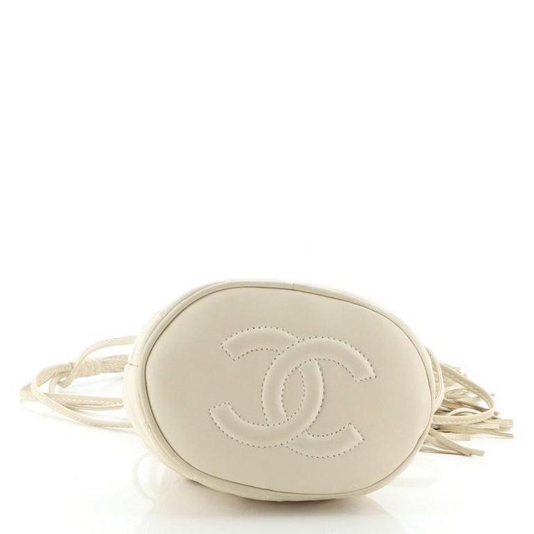 Chanel Vintage Drawstring Bucket Bag Quilted Lambskin Mini at 1stDibs