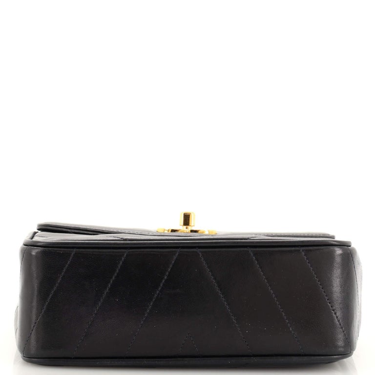 Chanel Vintage Envelope Flap Bag Chevron Lambskin Mini For Sale at 1stDibs
