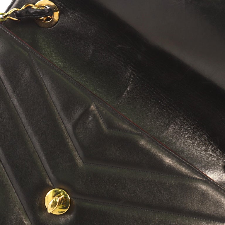 Chanel Vintage Envelope Flap Chevron Lambskin Jumbo at 1stDibs
